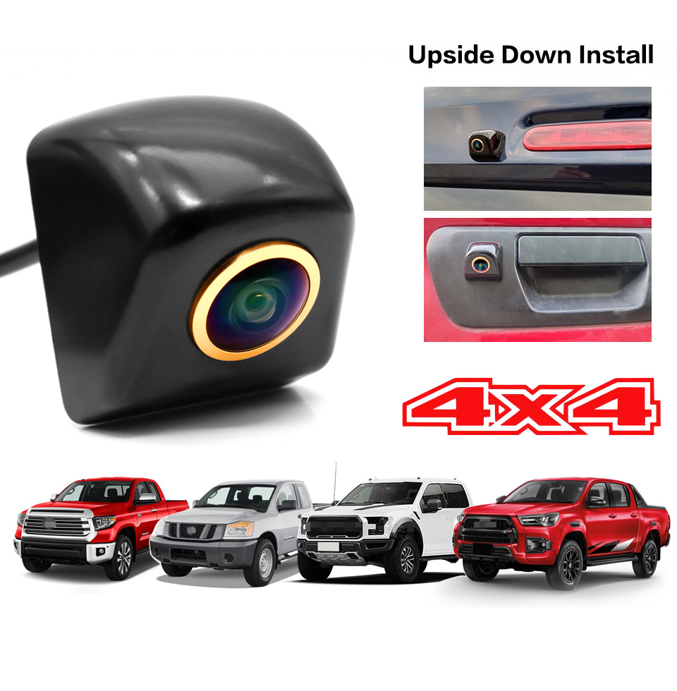 AHD CCD Golden Fisheye Lens Upside Down Install Pickup Car Reverse ...
