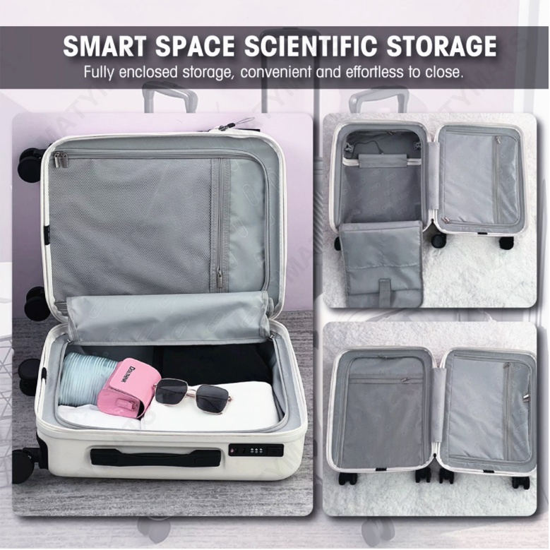 YOGAYET Bagasi Gaya Jepun Beg Pakaian 20/24/26 inci Beg Pakaian ...