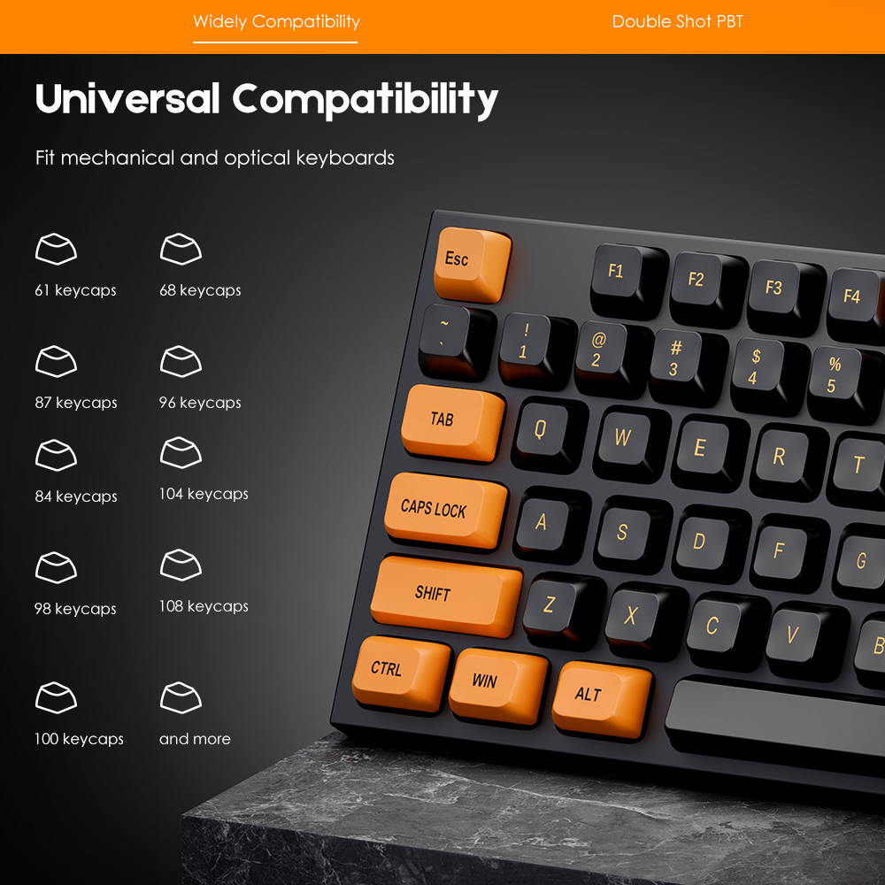 Keycaps PBT 150 Keys CSA Profile Dual Color Injection Molding Process ...