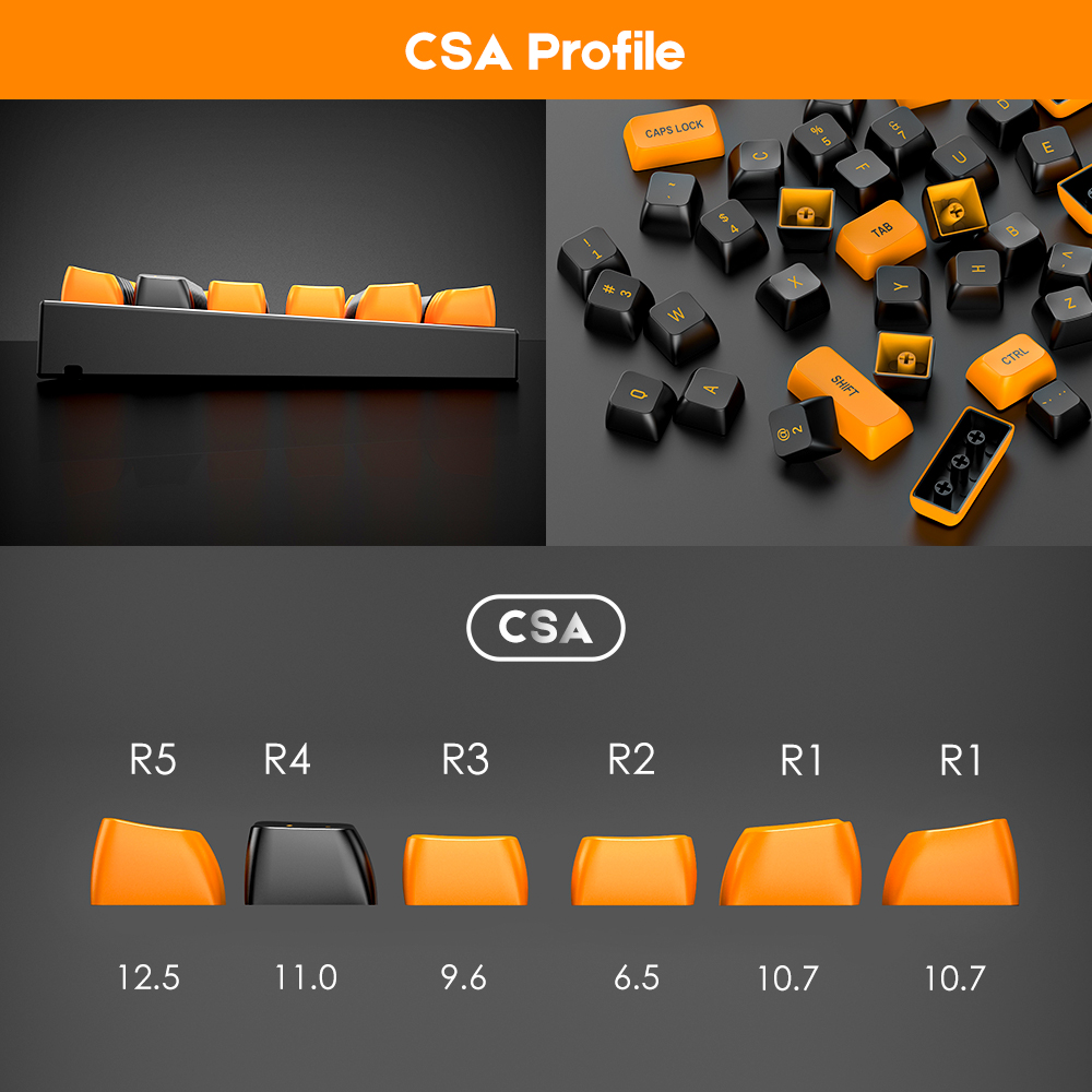 Keycaps PBT 150 Keys CSA Profile Dual Color Injection Molding Process ...