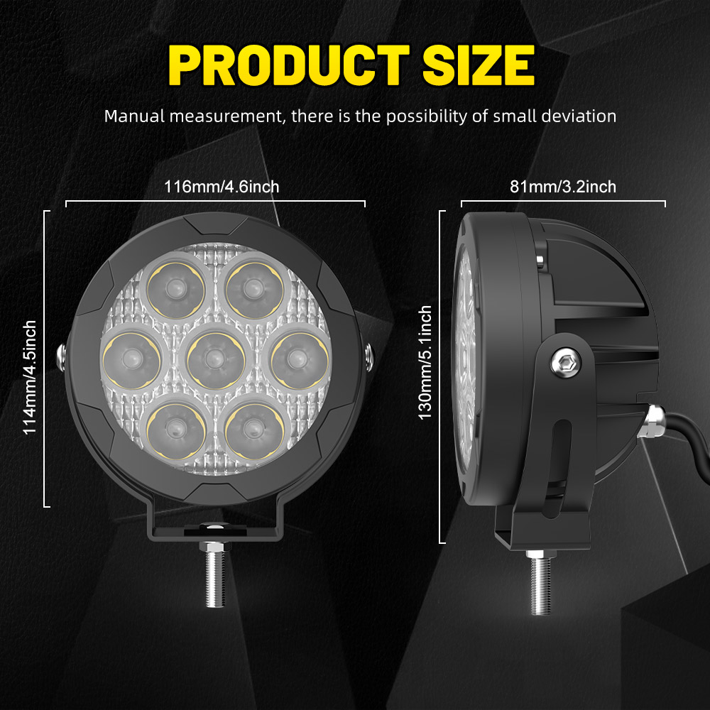 BraveWay 4.5inch LED Driving Running Lights Laser Gun Light 6500K 3000K ...