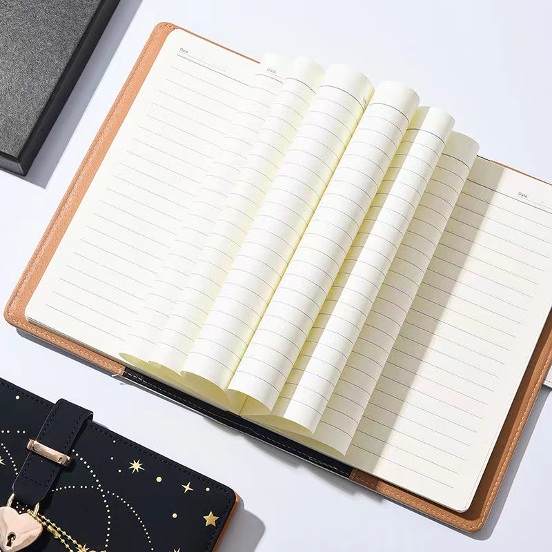 A5 Password Notebook Thickened Notepad Creative Heart Shaped Key Lock ...