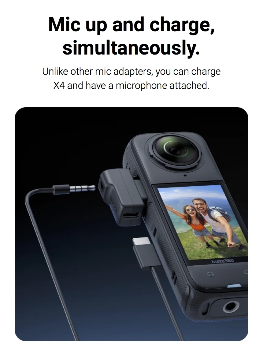 Insta 360 X4 X3 Mic Adapter for insta360 X4 X3 Accessories, External ...
