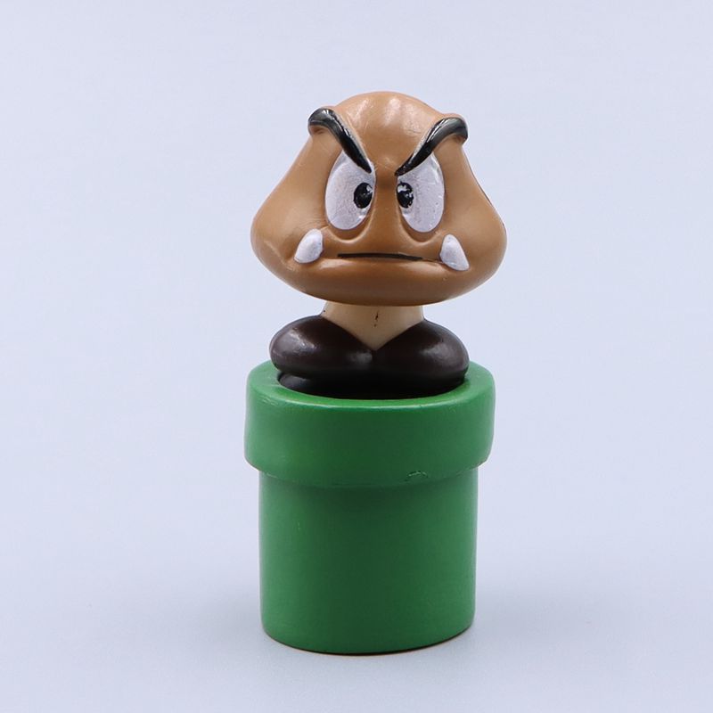 5Pcs/Set Game Super Mario Bros. Figure Luigi Mario Red Mushroom Goomba ...