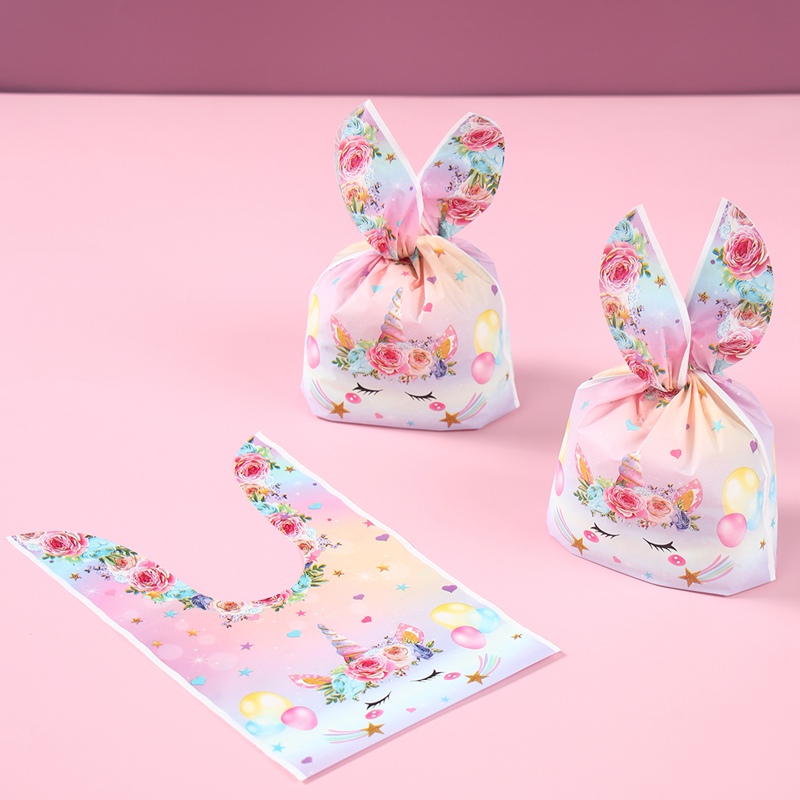【Local Stock】50pcs Rabbit Ear Goodies Bag Cute Cartoon Plastik Goodies ...