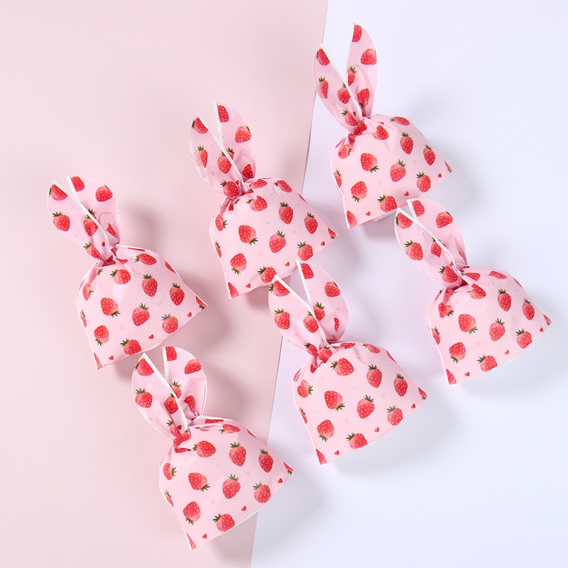 【Local Stock】50pcs Rabbit Ear Goodies Bag Cute Cartoon Plastik Goodies ...