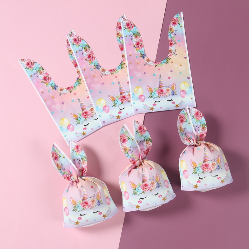 【Local Stock】50pcs Rabbit Ear Goodies Bag Cute Cartoon Plastik Goodies ...