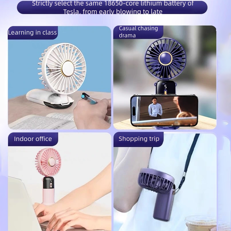 Kipas Mini Portable Fan USB Rechargeable Mini Handheld Fan Led Display ...