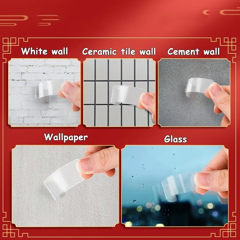 Traceless Self-Adhesive Tape - Waterproof Nano PVC Double-Sided ...