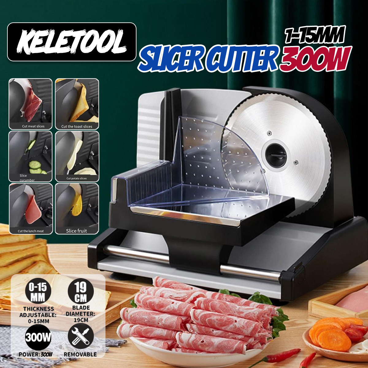 Meat Cutter 500W Meat Grinder Electric Lamb Beef Slicer Meat Cutting ...