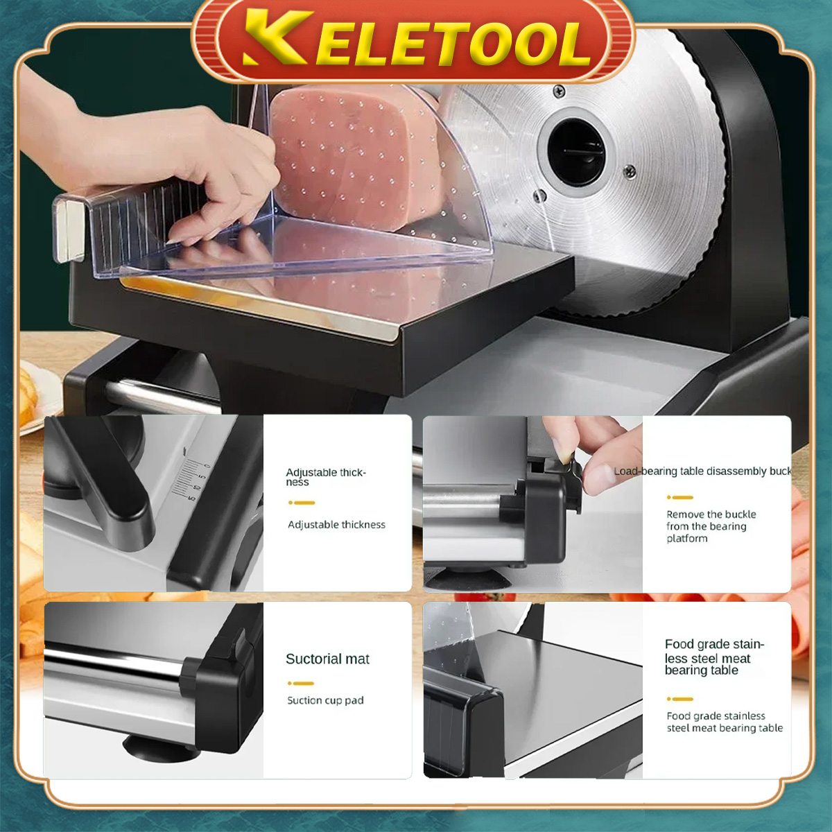 Meat Cutter 500W Meat Grinder Electric Lamb Beef Slicer Meat Cutting ...