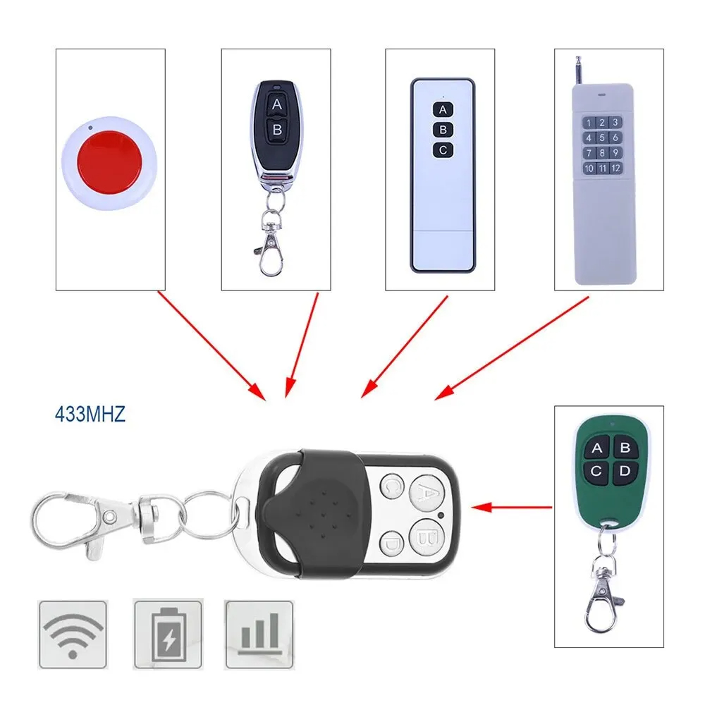Metal Push Button Remote Control Transmitter ABCD / Lock Unlock 4Button ...