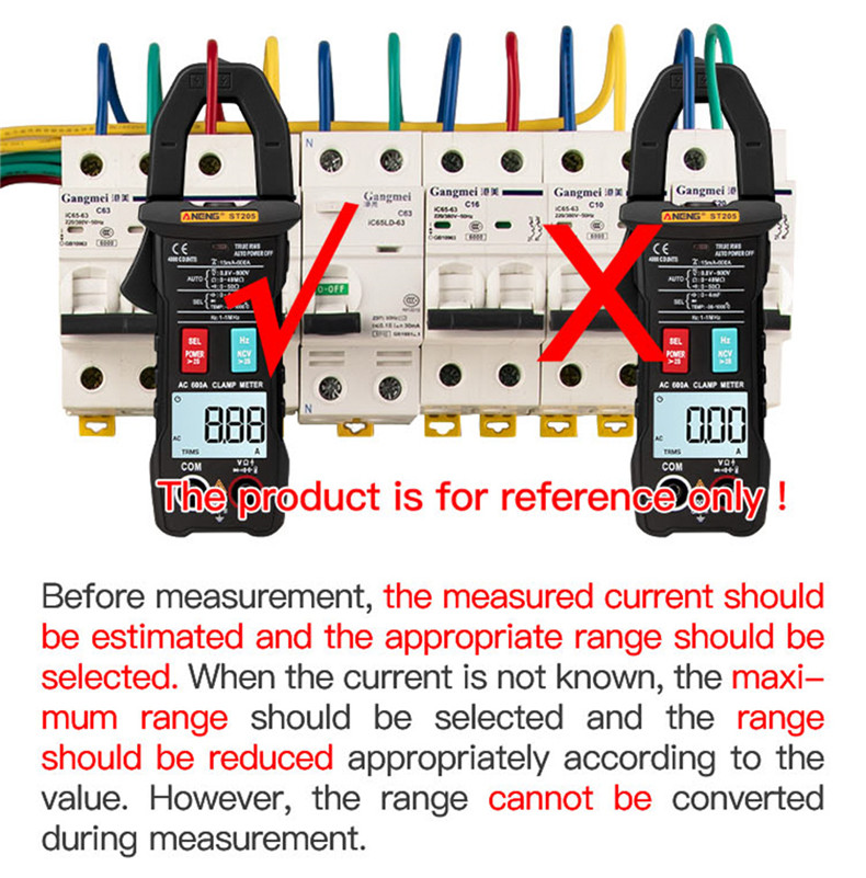 ANENG PN107 Digital Clamp Meter - AC/DC Voltage, Temperature, True RMS ...