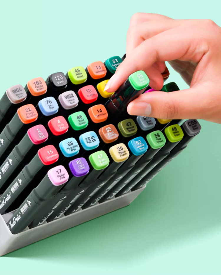 80pcs Touch Colors Graphic Art Twin Tip Marker Pen Set Color Dual Head ...