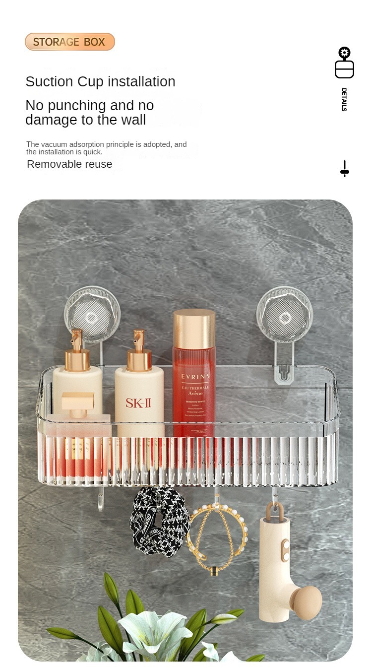 【Ready stock】Suction Cup Rack Suction Cup Toilet Rack Bathroom Rack ...