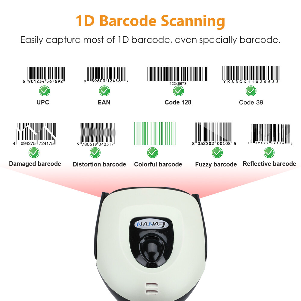 [🔥2D scanner with stand🔥]Evnvn USB Wired 2D Barcode Scanner with ...