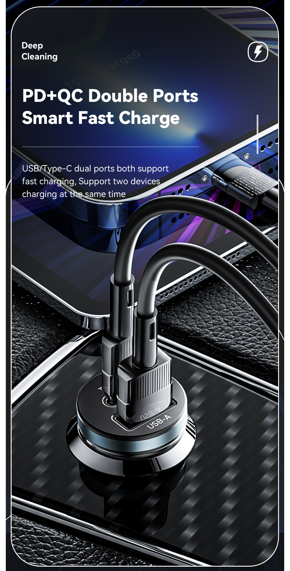 Essager PD30W USB A Type-C Mini Car Charger Quick Charge Fast Charging For iP Huawei Samsung ...