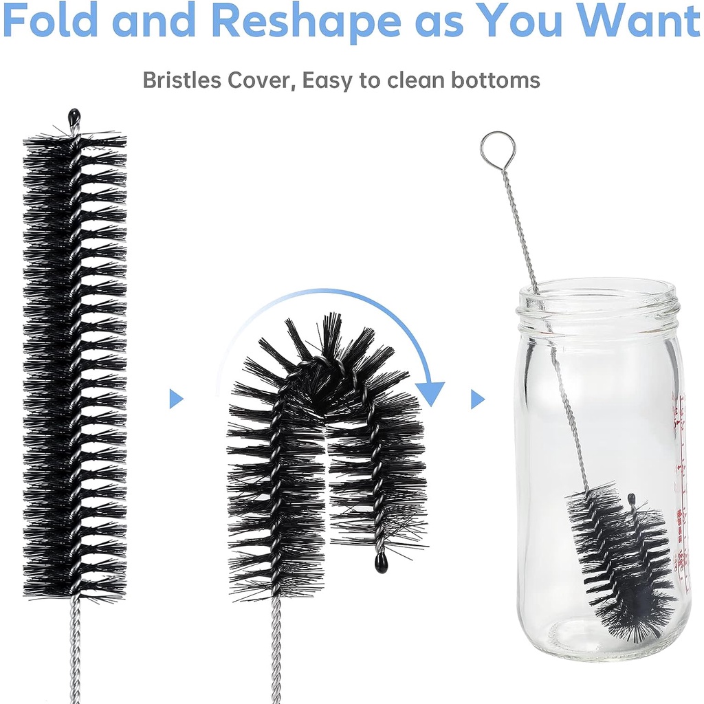 8/10/12/13pcs Nylon Cleaning Brush Set Stainless Steel Straw Brush ...