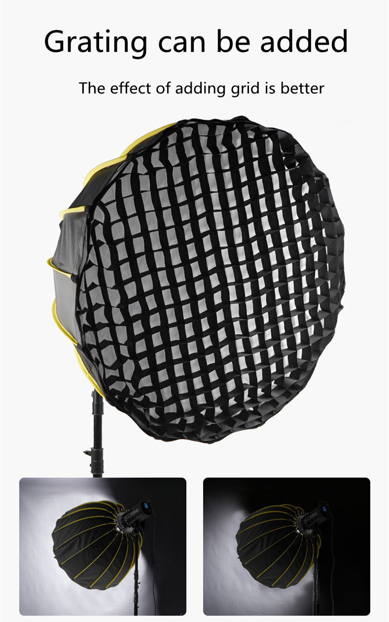 90/120cm Professional Parabolic Softbox With Grid Bowen Mount Honeycomb ...