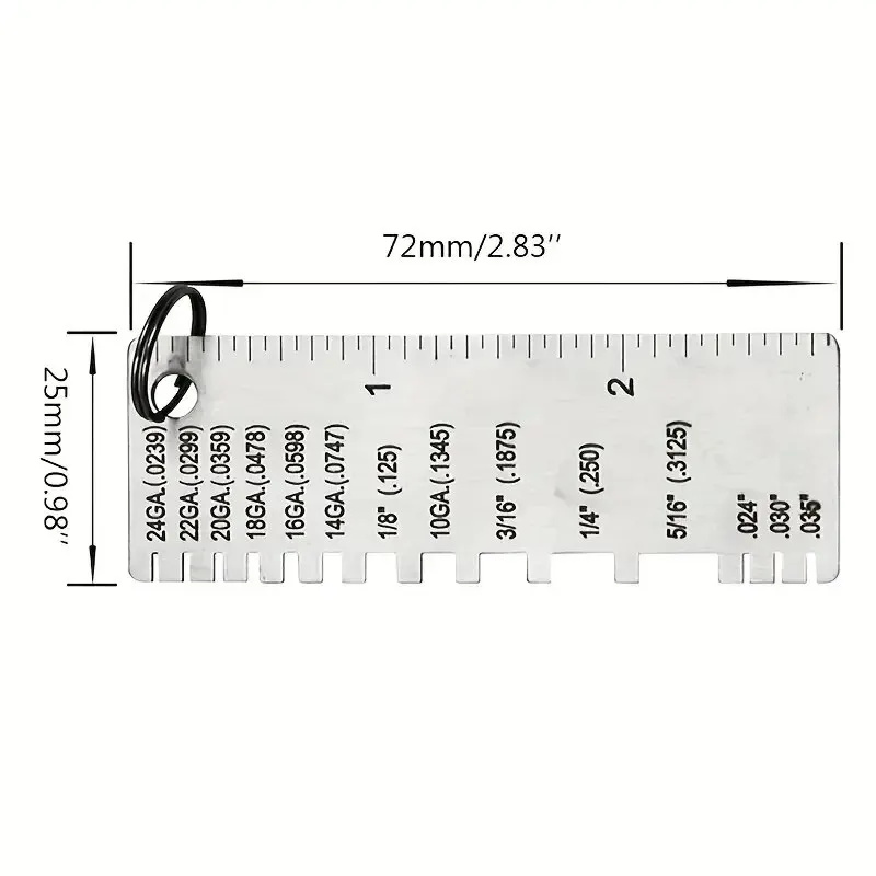 Weld Inspection Ruler Thickness Measuring Ruler Weld Inspection Gauge ...
