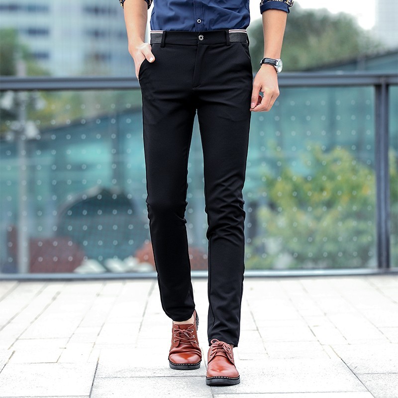 🔥Local Delivery🚚CEO Men's Formal Pants Elastic Slim Fit Smart Business ...