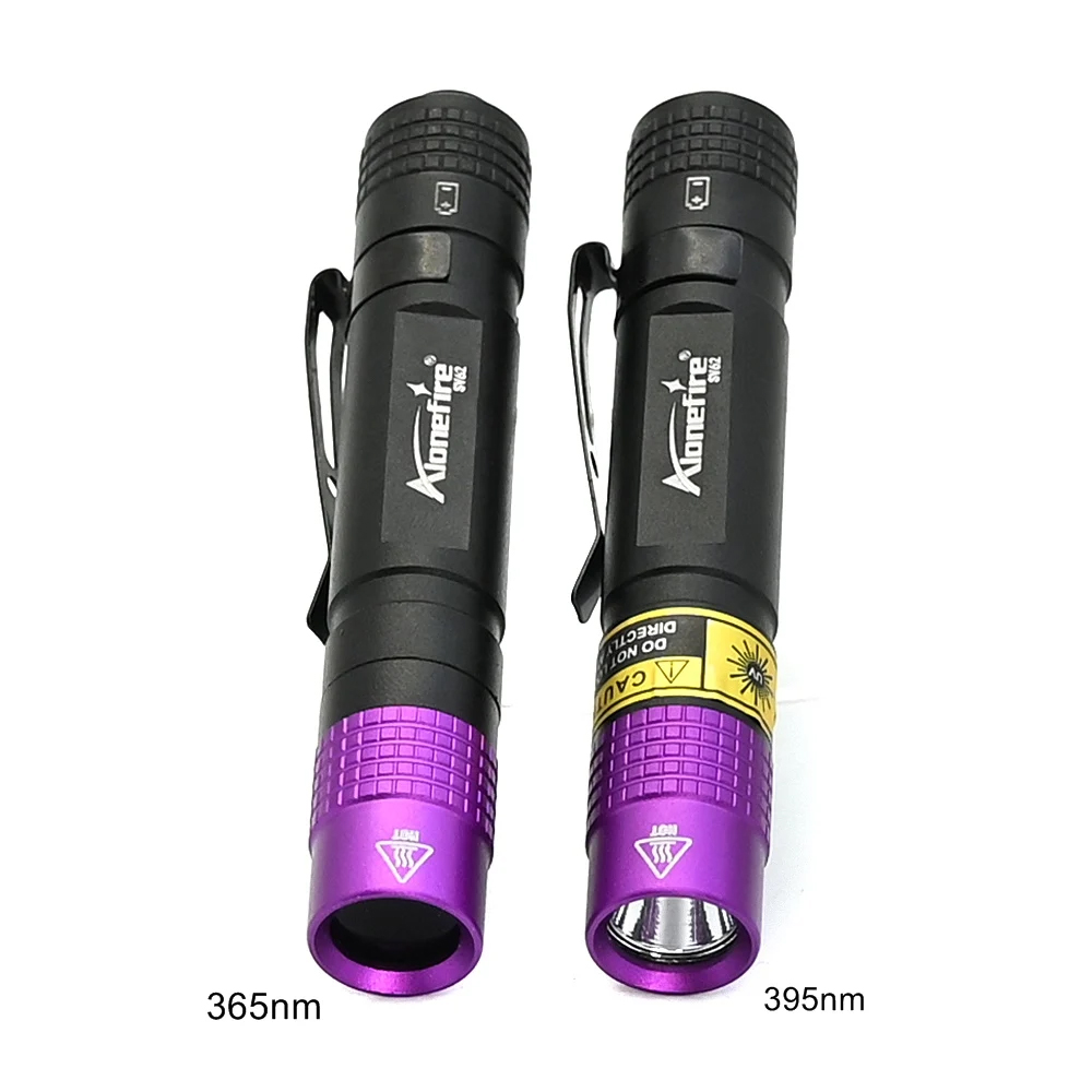 Alonefire SV62 365/395nm Uv Flashlight Blacklight Mini Ultraviolet ...