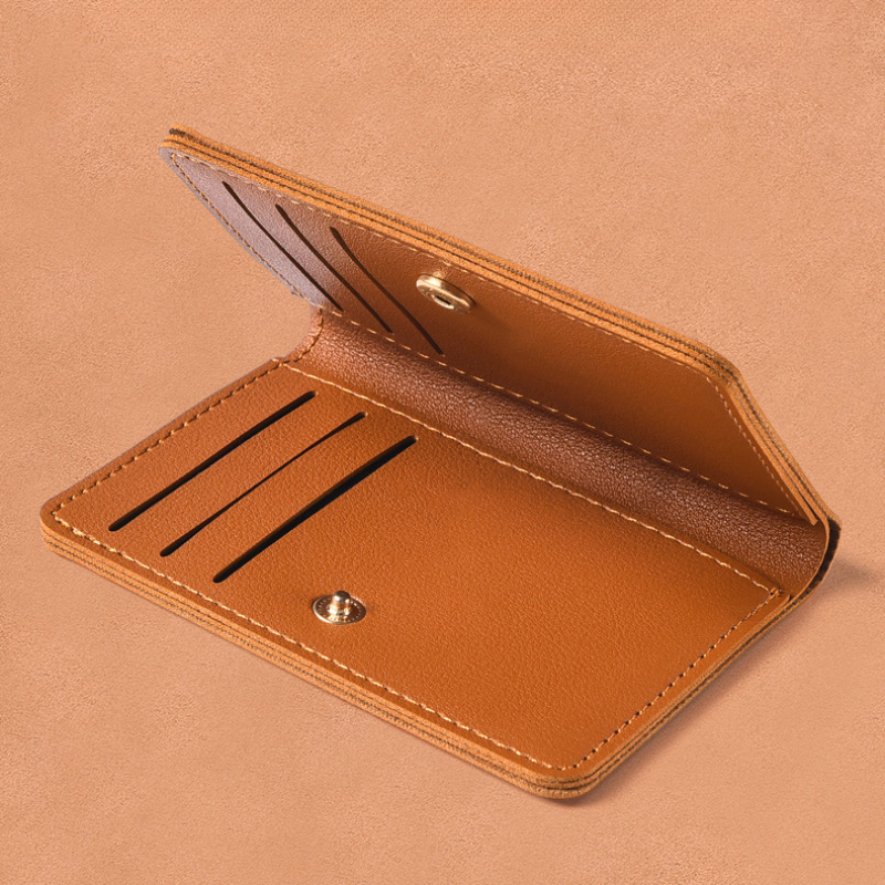 Solid Color PU Leather Small Wallet for Women Short Simple Women's ...