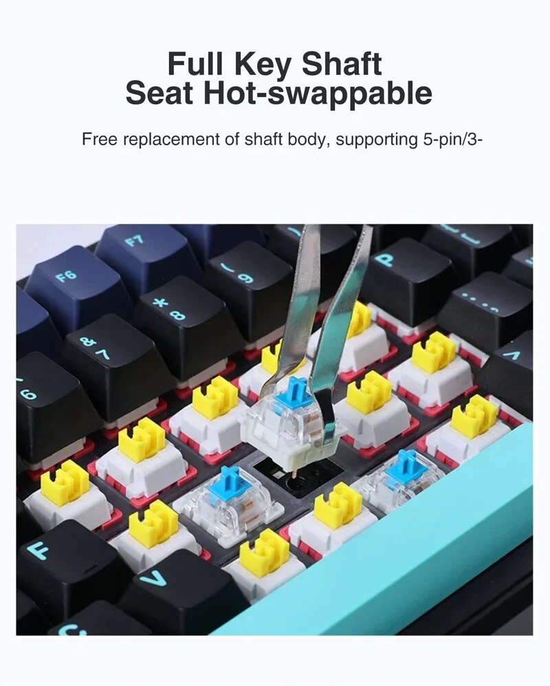 Aula F87 PRO Mechanical Keyboard 3 Mode 2.4G/USB/Bluetooth Tri Mode ...