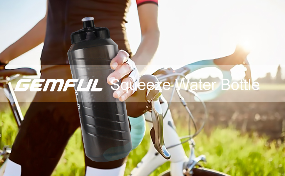 GEMFUL 1 Liter Squeeze Water Bottle Leakproof BPA-Free Sport Drinkings ...