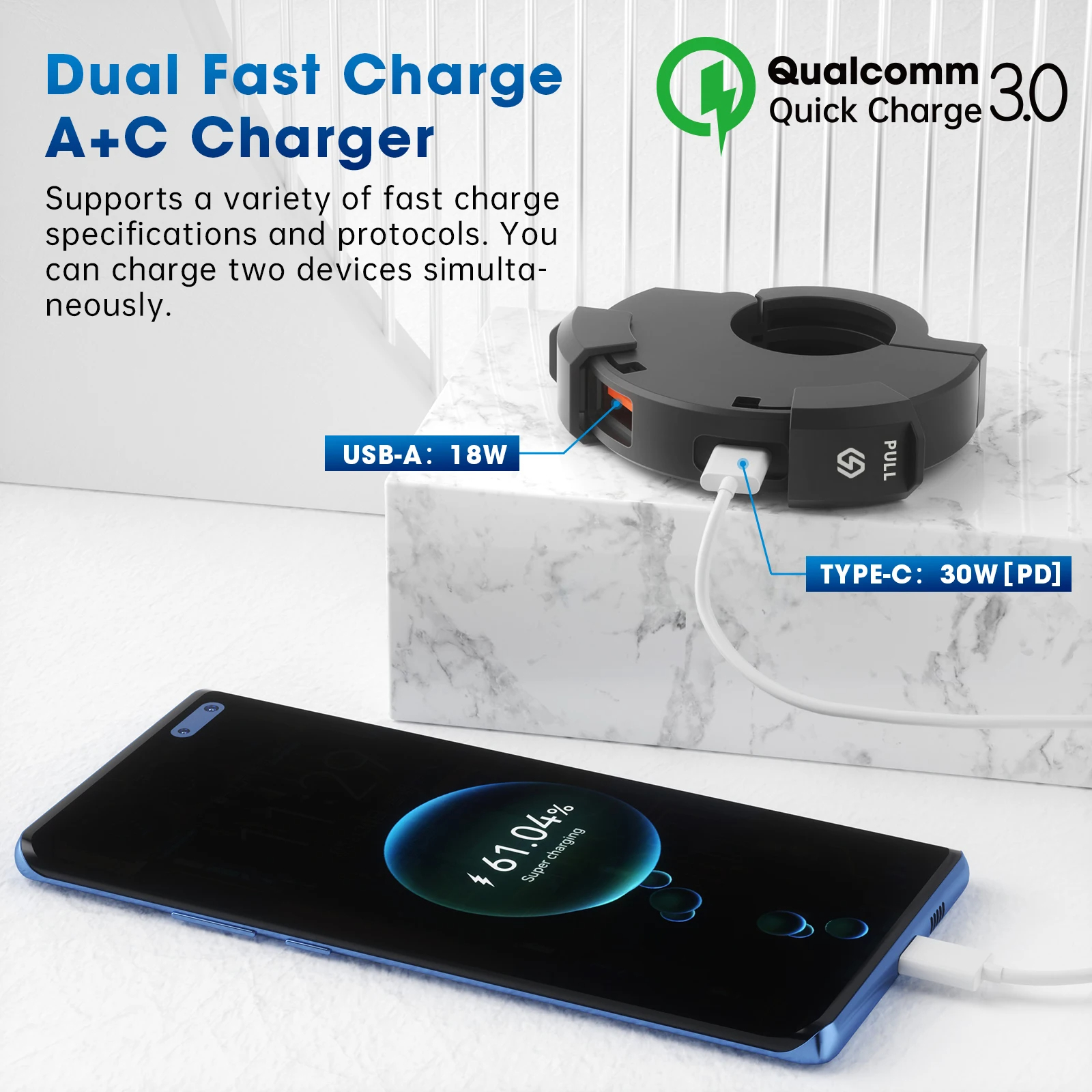 (Local Shipment) Universal QC3.0 Motorcycle USB Charger 48W USB-C Power ...