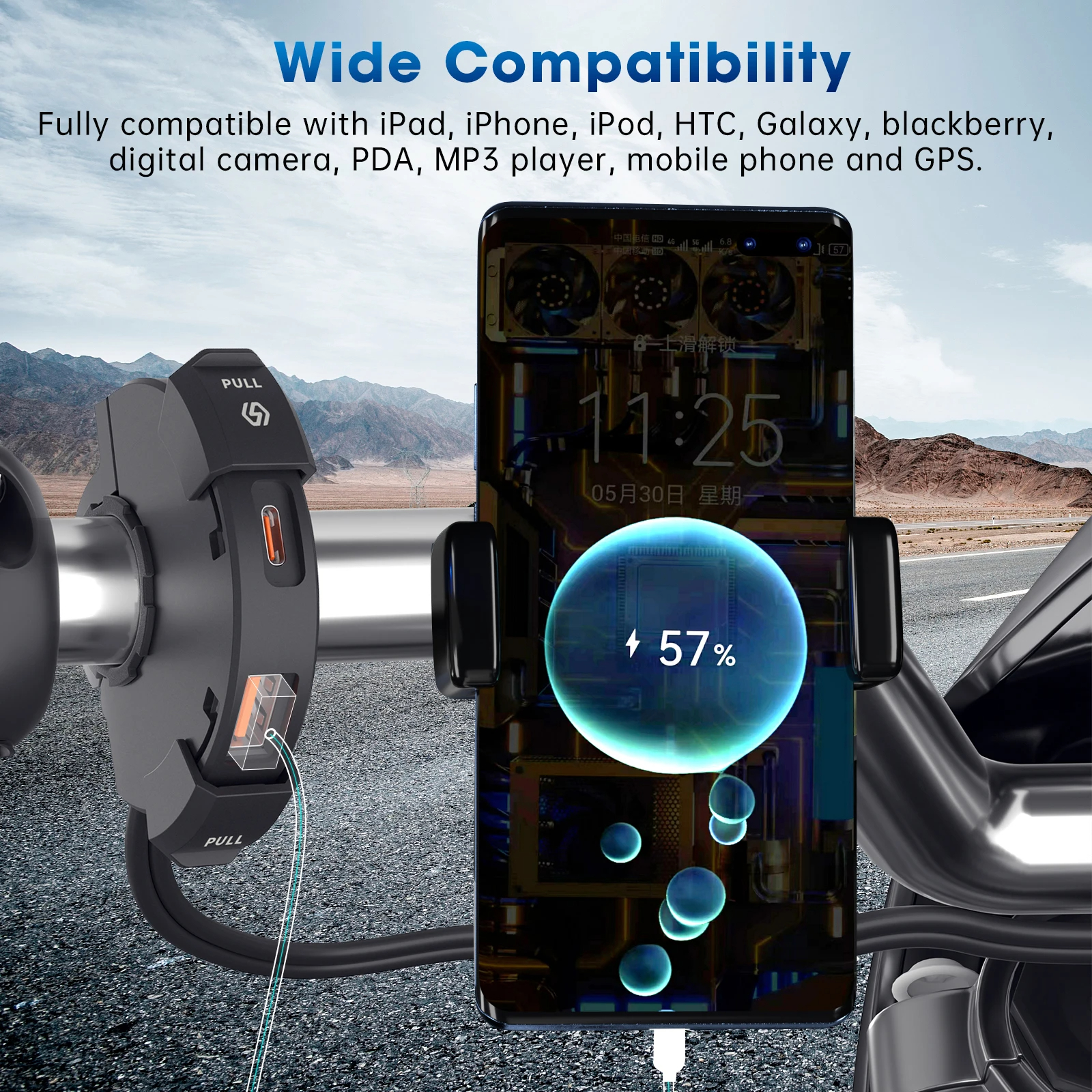 (Local Shipment) Universal QC3.0 Motorcycle USB Charger 48W USB-C Power ...