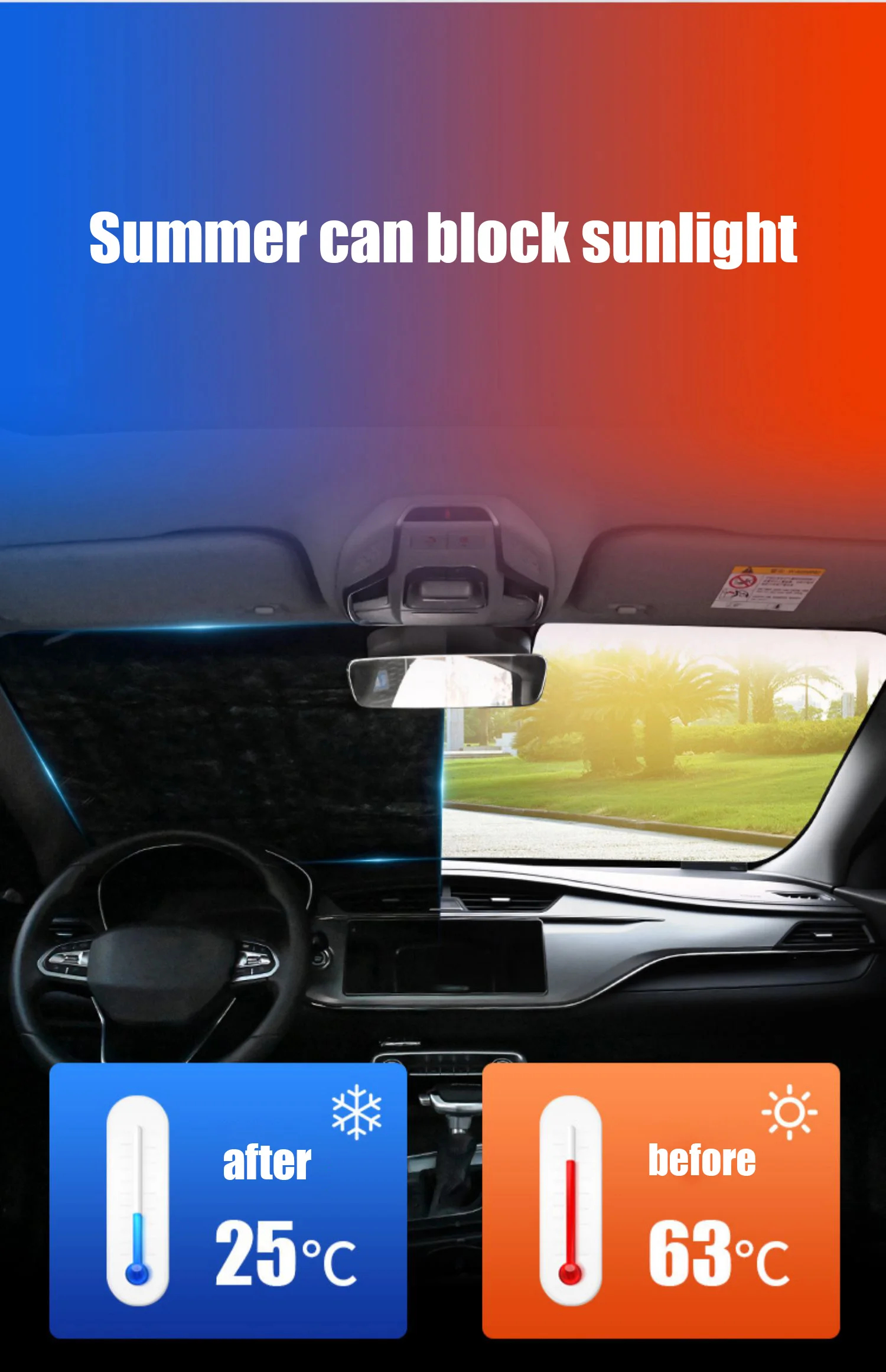 Car Front Window Cover Auto Sun Cover Car Windshield Shade Dust ...