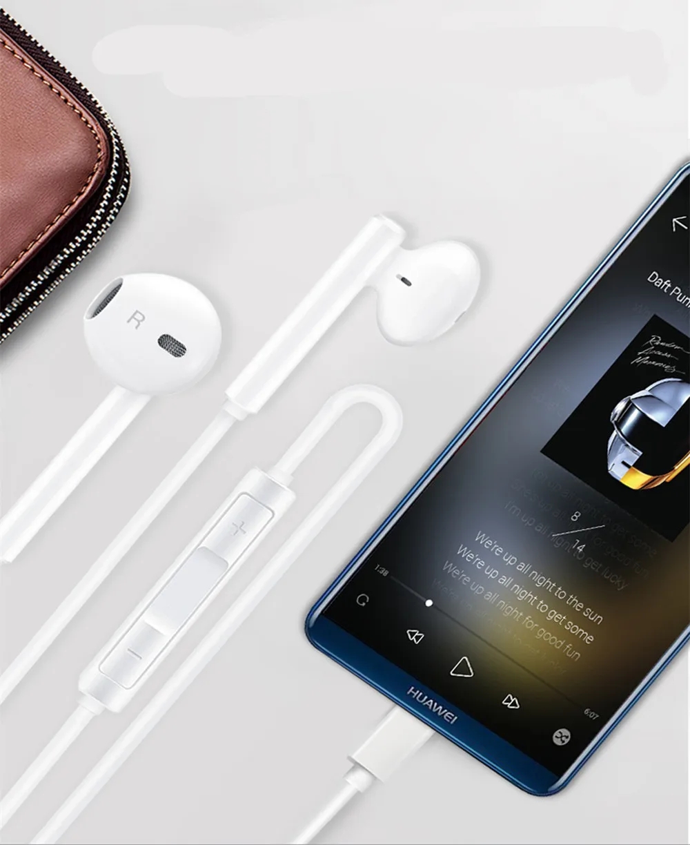 Original Honor USB Type C Earphone HIFI HD Voice Headset With Mic ...