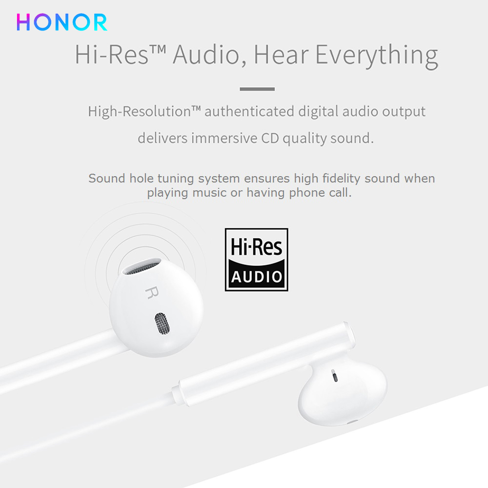Original Honor USB Type C Earphone HIFI HD Voice Headset With Mic ...