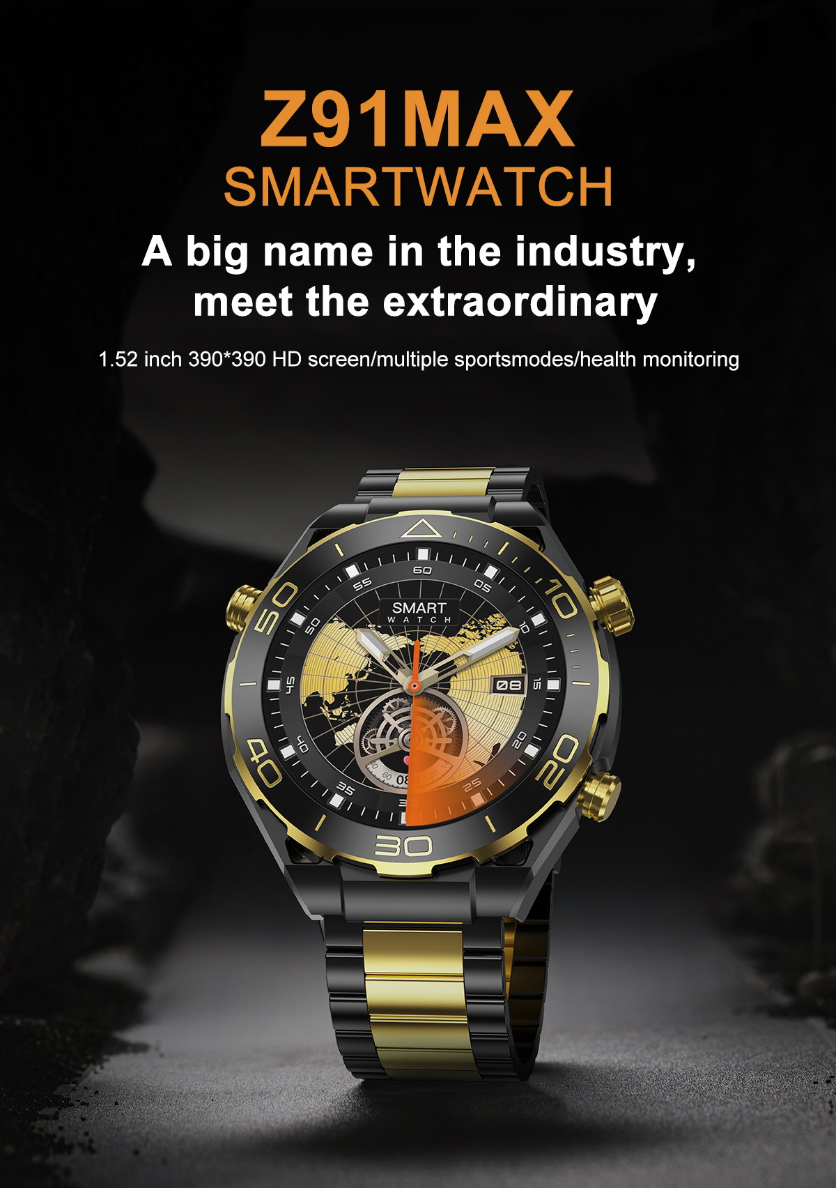 Smart Watch AMOLED large screen gesture BT call heart rate Men Watchki ...