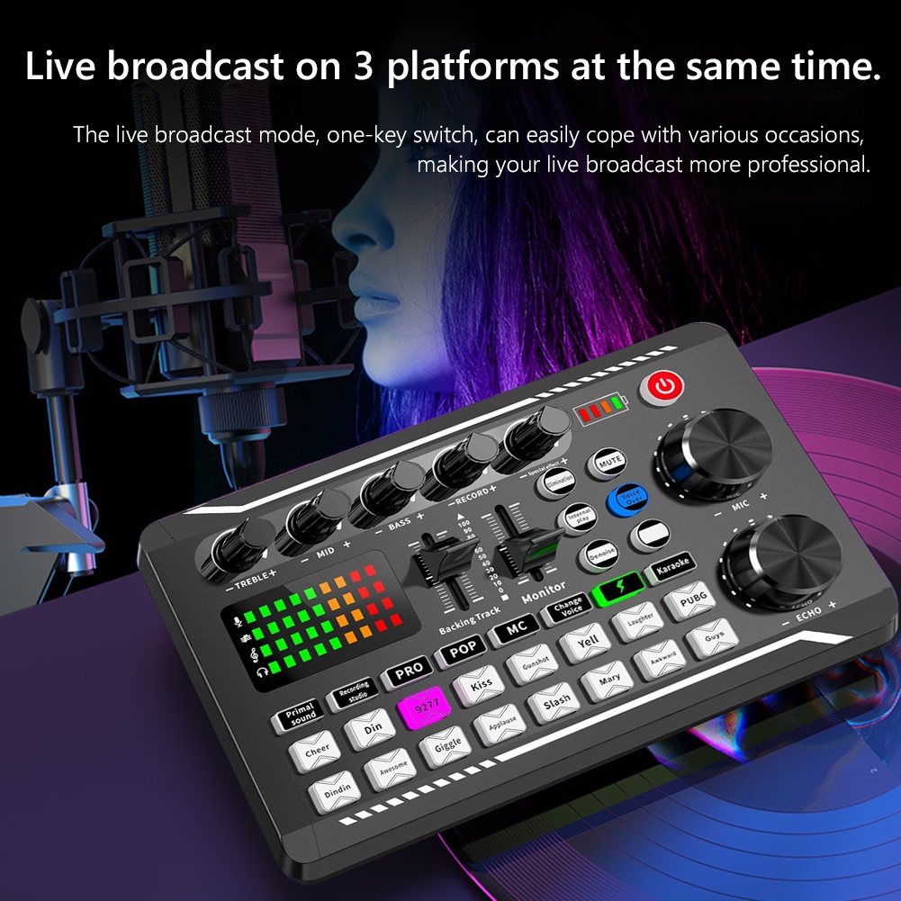 2025 Upgraded F998 Sound Card Mic Sound Mixer Audio kad bunyi Mixing ...