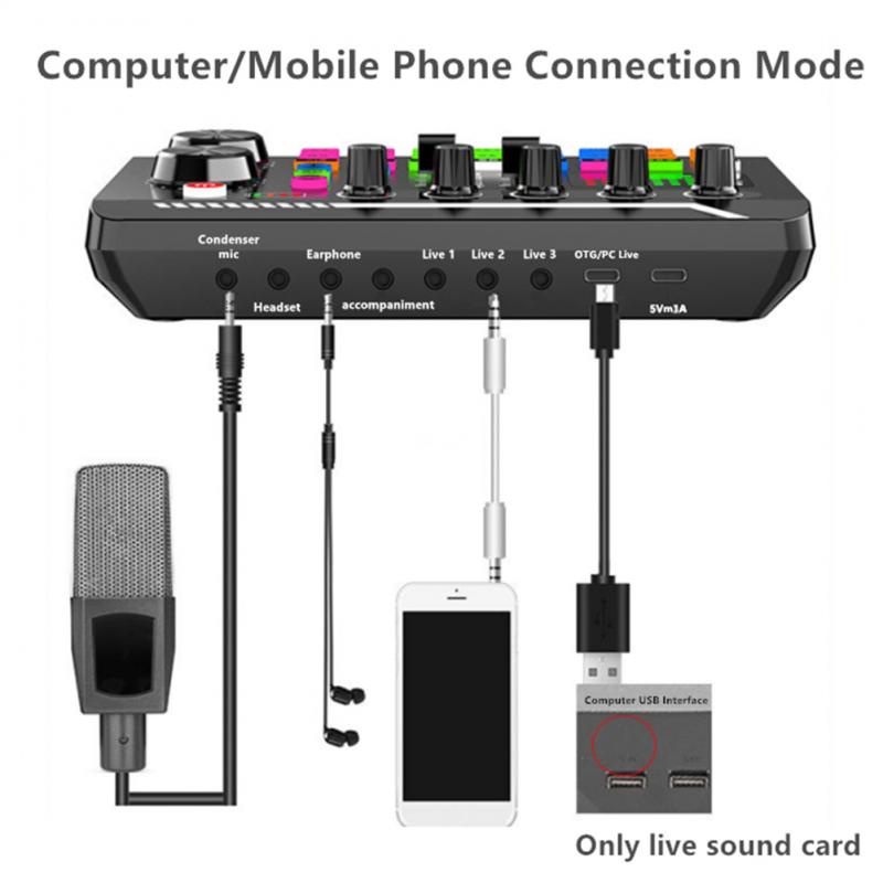2025 Upgraded F998 Sound Card Mic Sound Mixer Audio kad bunyi Mixing ...