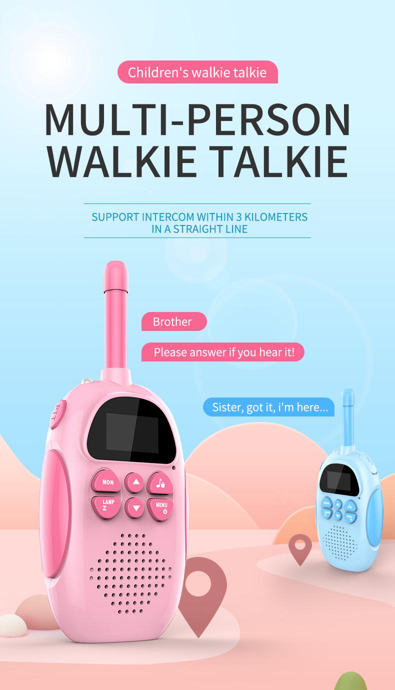 2pcs/Set Children Walkie Talkie Kids Transceiver Handheld 3KM Range UHF ...