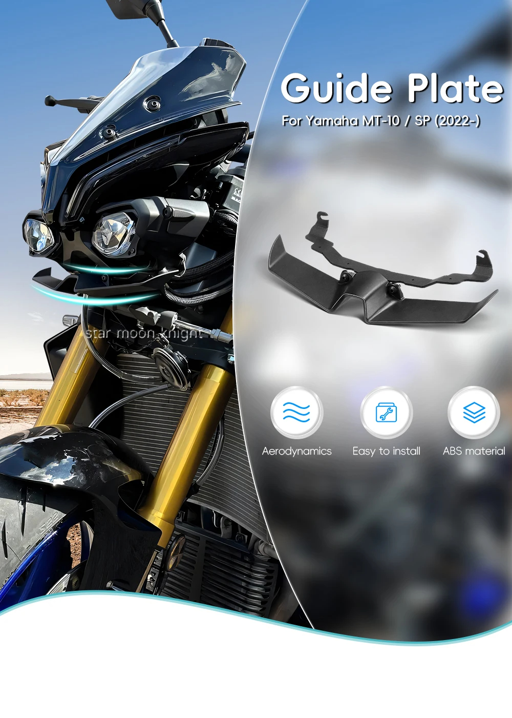 Front Spoiler Aerodynamic Frontal Wing Kit For YAMAHA MT-10 MT10 MT 10 ...