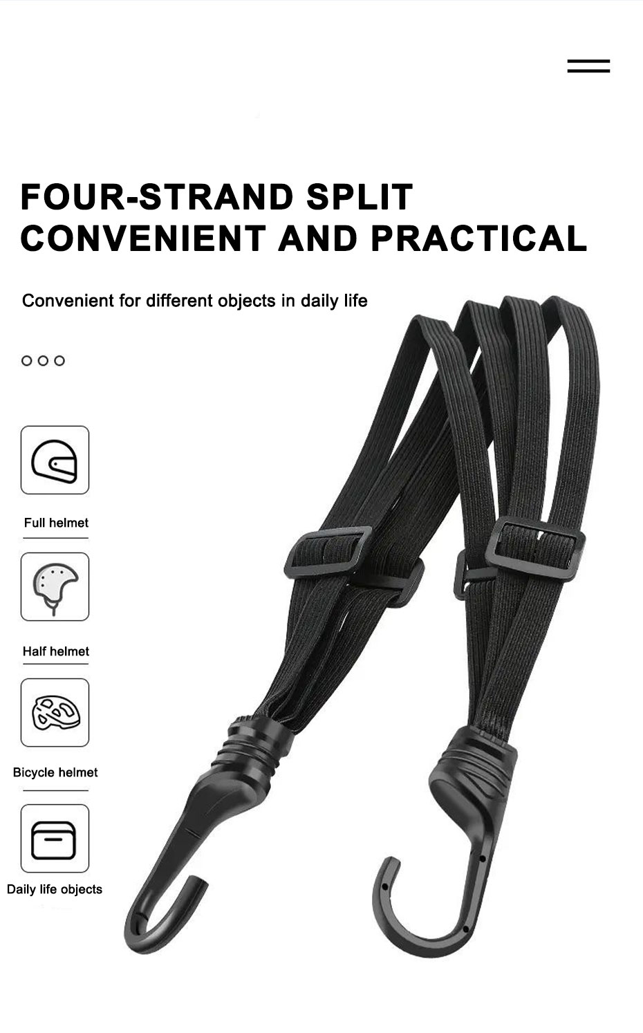 SEAMETAL Motorcycle Elastic Helmet Strap Rope Motor Multi-purpose ...