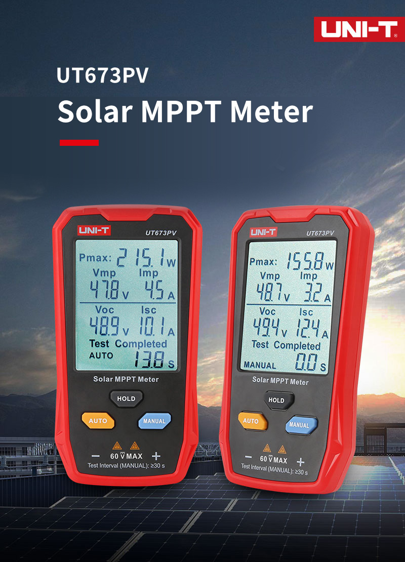 UNI-T UT673PV Solar MPPT Meter 5～800W PV Module Maximum Power Tester ...