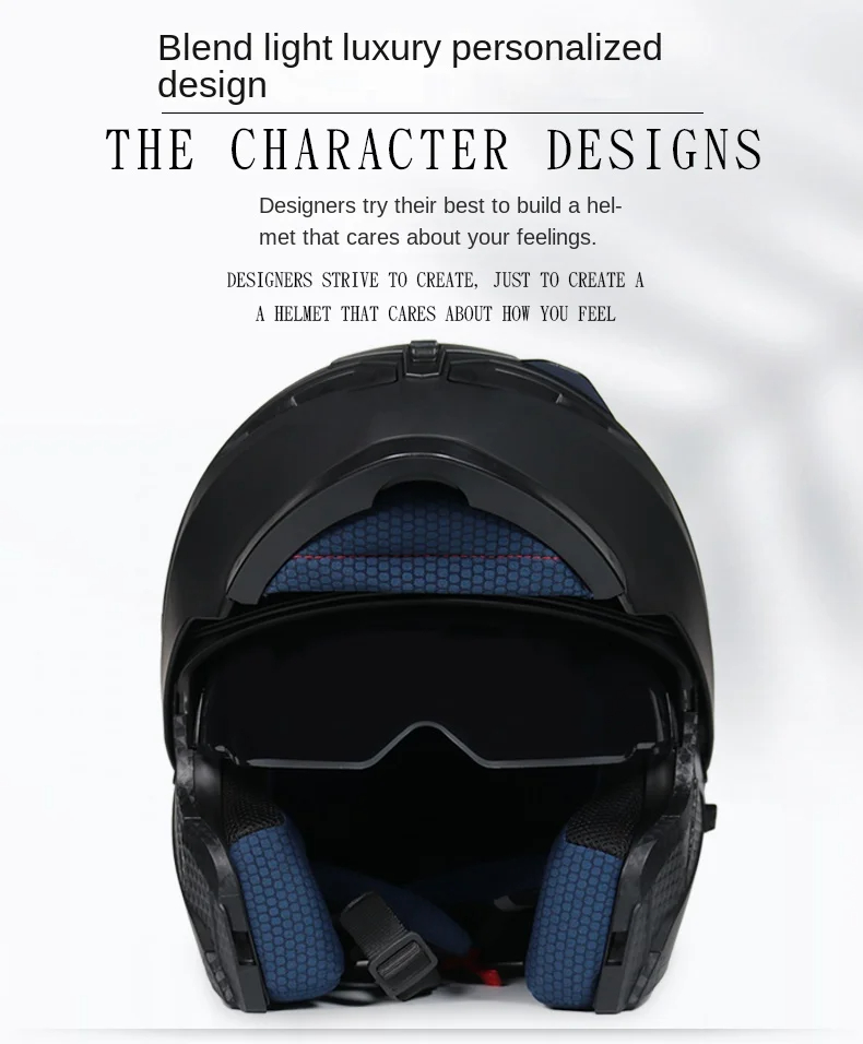 Motorcycle helmet, men's and women's full coverage dual lens scooter ...
