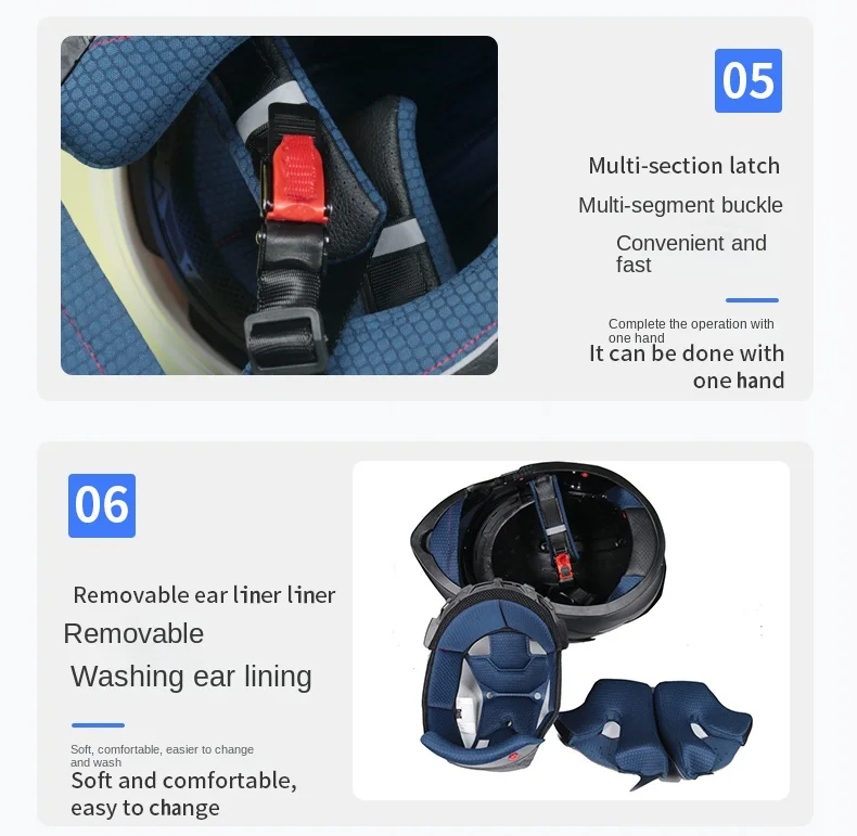 Motorcycle helmet, men's and women's full coverage dual lens scooter ...