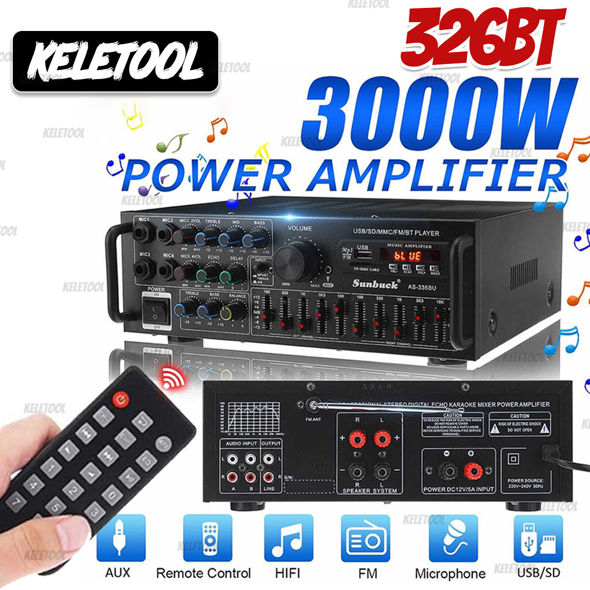 mixer amplifier amplifier bluetooth Audio Power Amplifier power amplifier 326BT 5000W Bluetooth ...