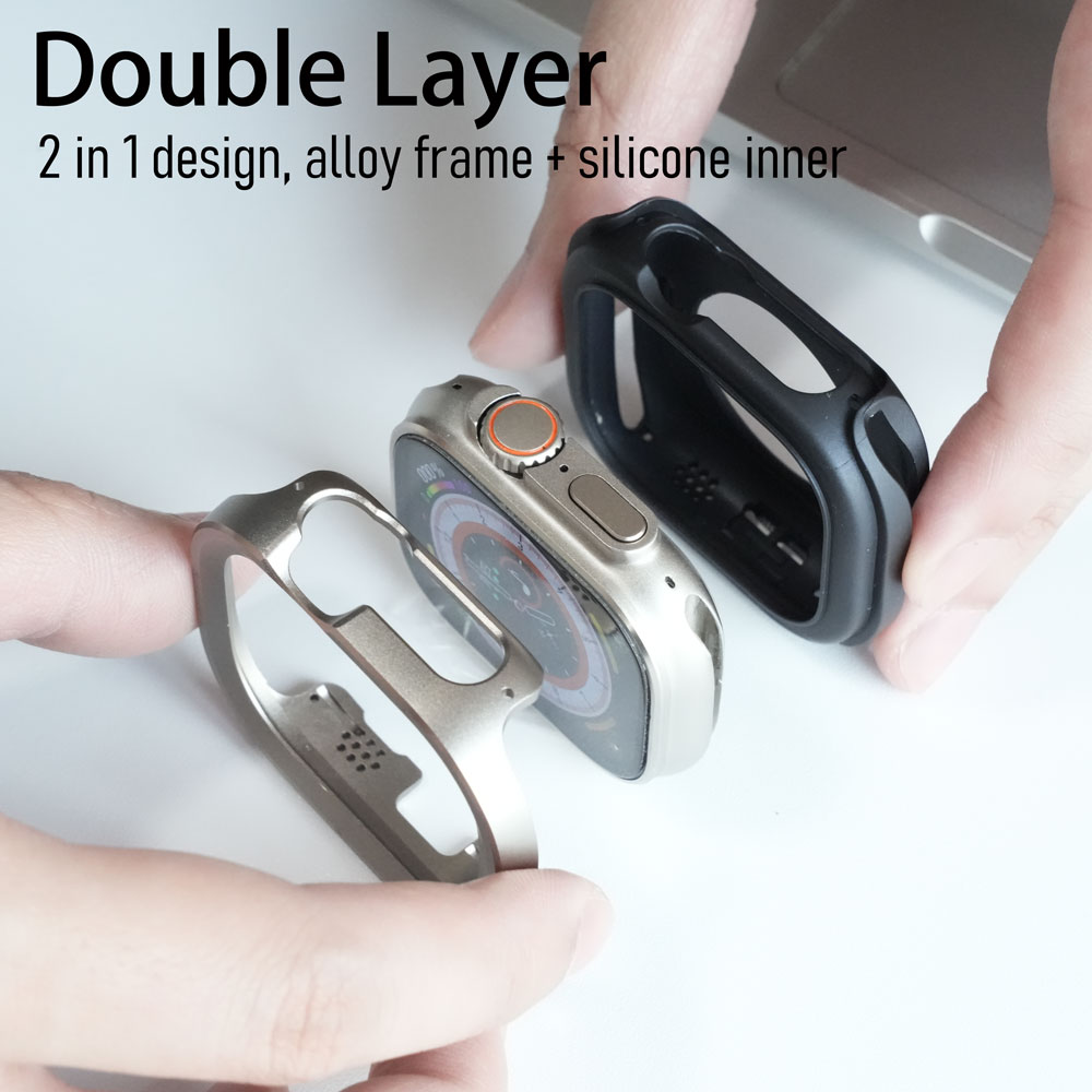 Titanium Alloy Case for iWatch Ultra2 49mm 45mm 44mm Protector Shock ...