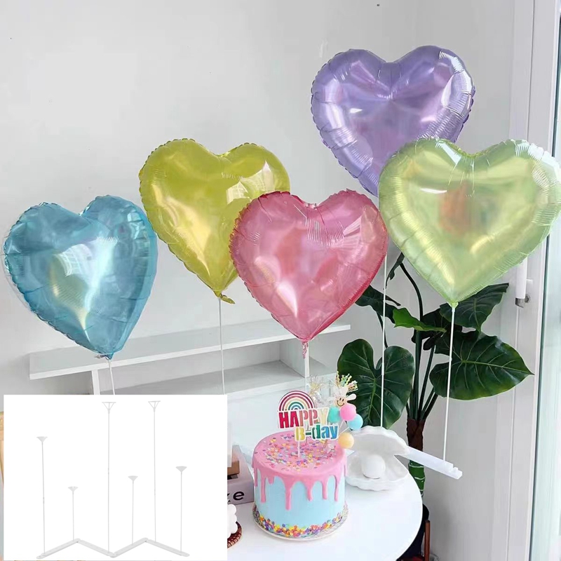 【Upgraded】1set Foldable Table Balloon Stand 6 Balloon Sticks Holder ...