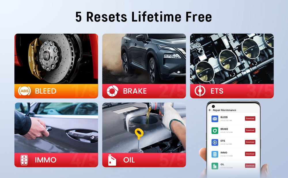 THINKCAR BD6 Bluetooth Scanner Car Diagnostic Tool OBD2 Scanner Full ...