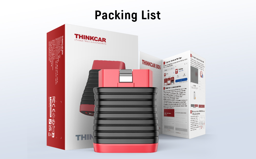 THINKCAR BD6 Bluetooth Scanner Car Diagnostic Tool OBD2 Scanner Full ...