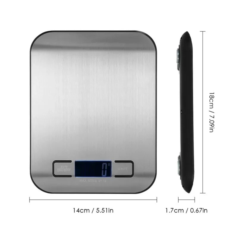 5/10Kg Kitchen Scale Stainless Steel Food Scales Led Electronic Scales ...