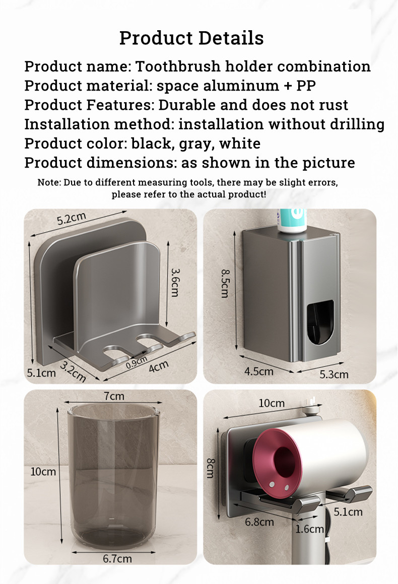 【EVA】【local delivery】 Bathroom toothbrush holder Toothpaste Dispenser ...